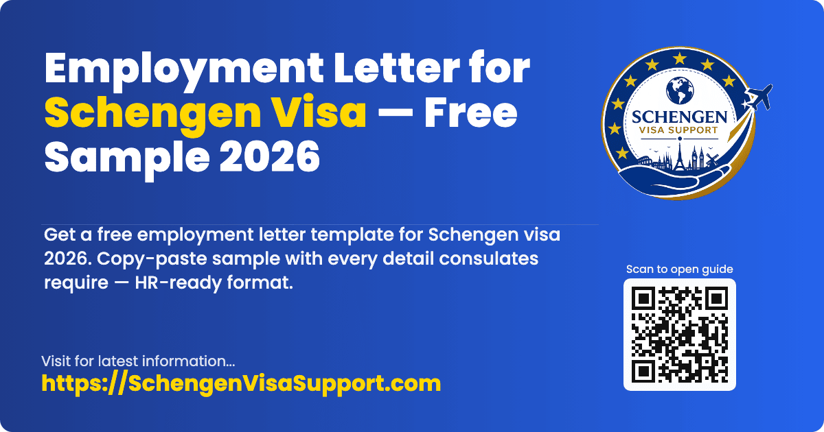 Employment Letter for Schengen Visa — Free Sample 2026