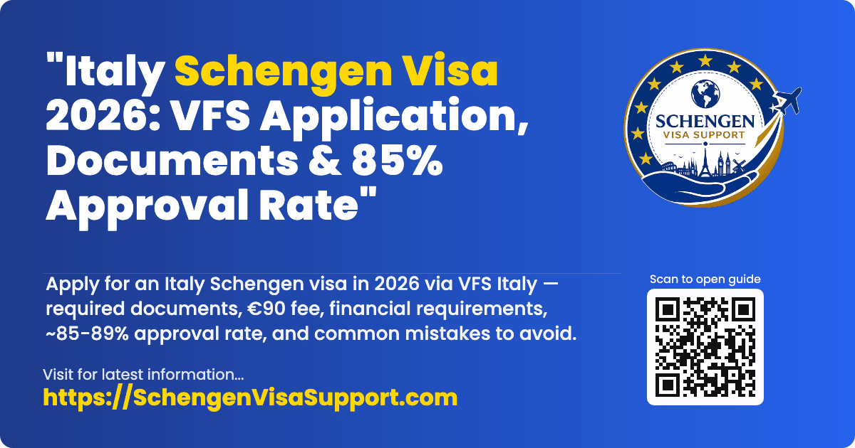 Italy Schengen Visa 2026: Full Application Guide, Documents & Approval Tips