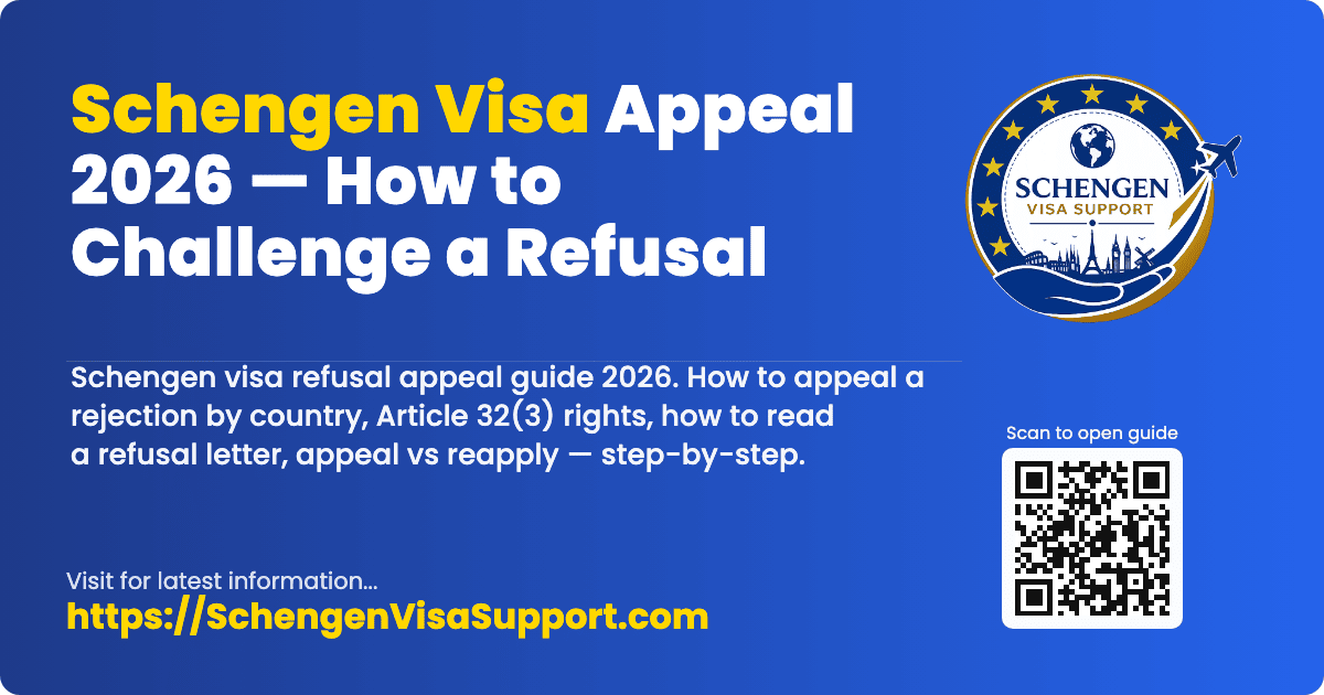 Schengen Visa Appeal 2026 — How to Challenge a Refusal