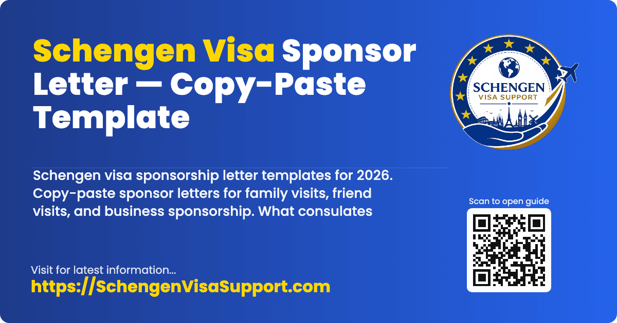 Schengen Visa Sponsorship Letter Sample PDF 2026 — Free Template
