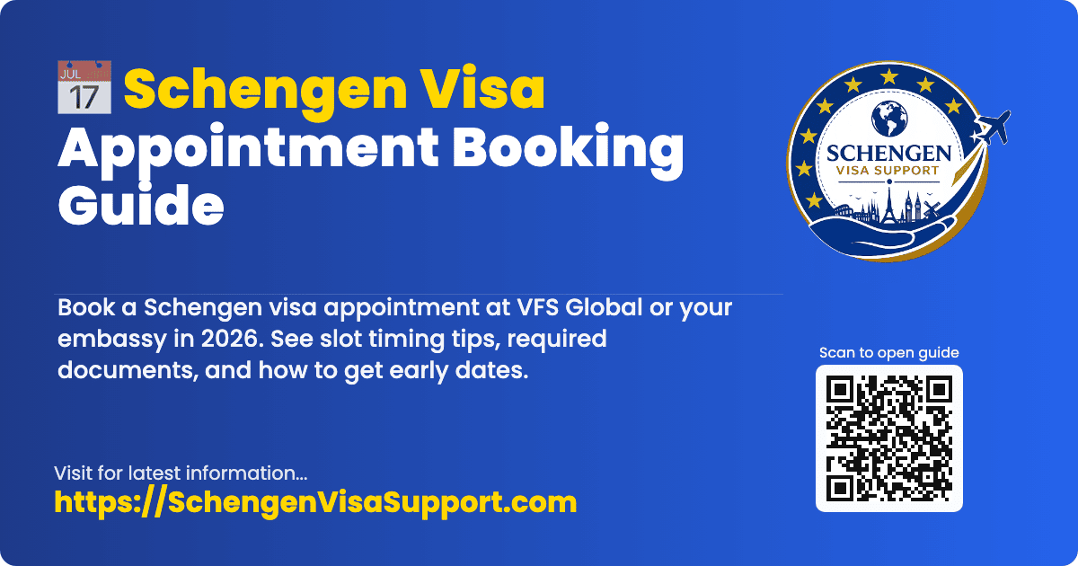 Schengen Visa Appointment Booking 2026 | VFS & Embassy Guide