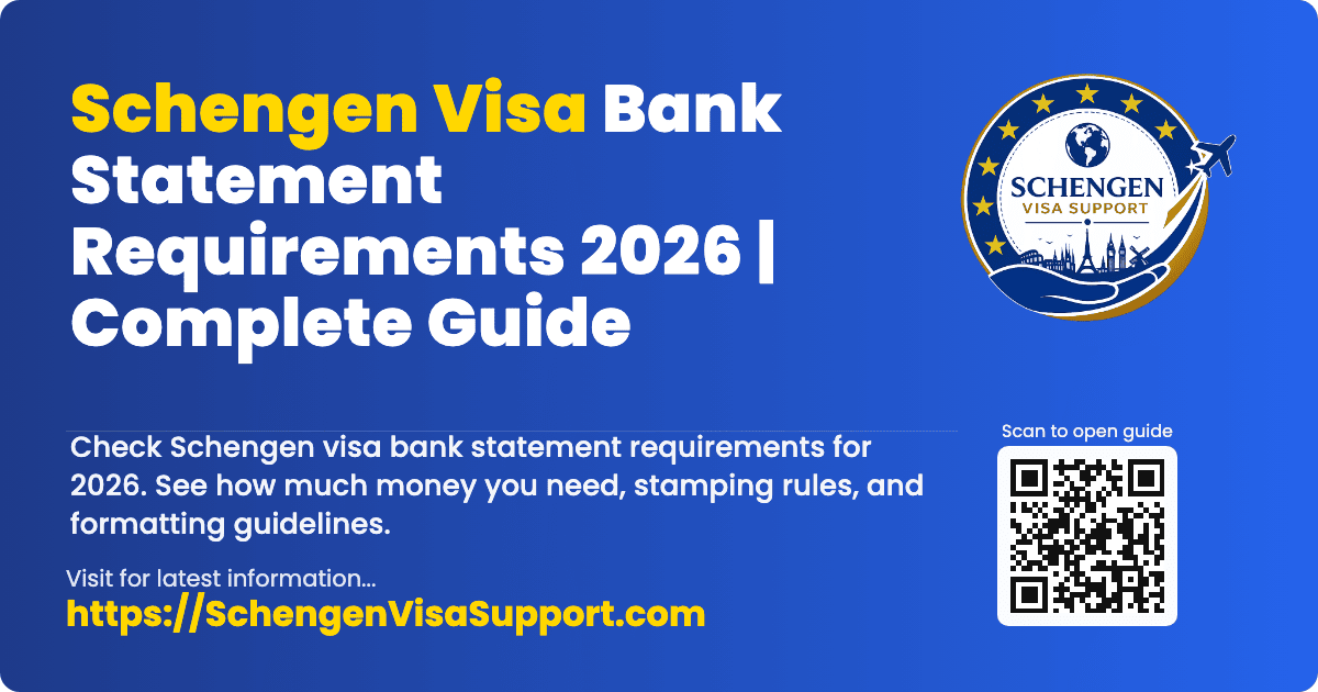 Schengen Visa Bank Statement Requirements 2026 | Complete Guide