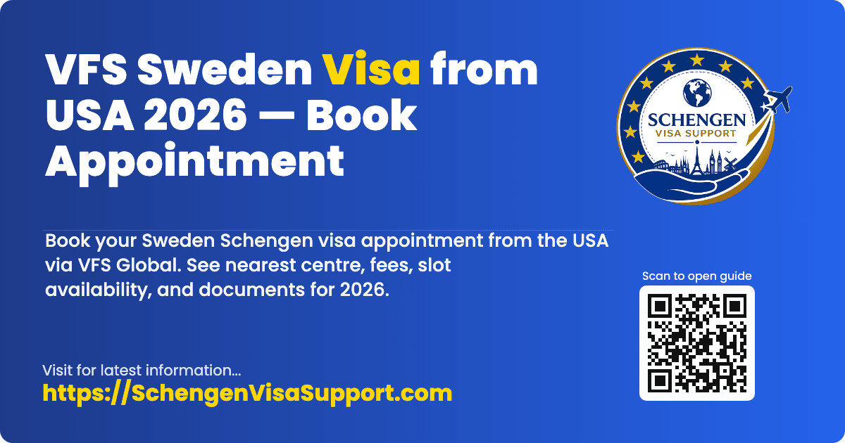 Sweden Schengen Visa from USA 2026: VFS Appointment, 87% Approval ...