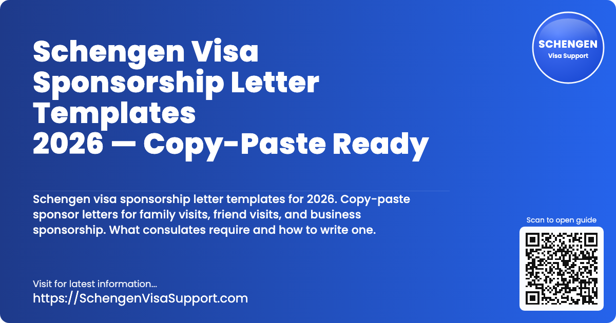 Schengen Visa Sponsor Letter — Copy-Paste Template